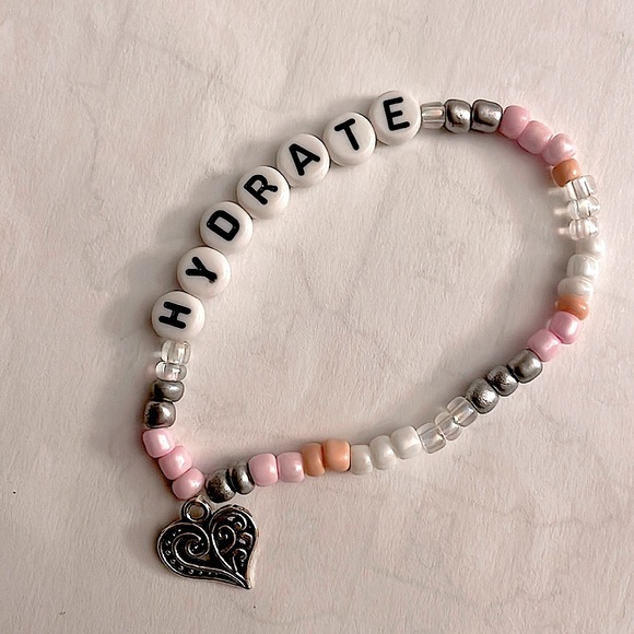 Jewelry | Bogo Y2k Hydrate Reminder Friendship Bracket Pink White ...